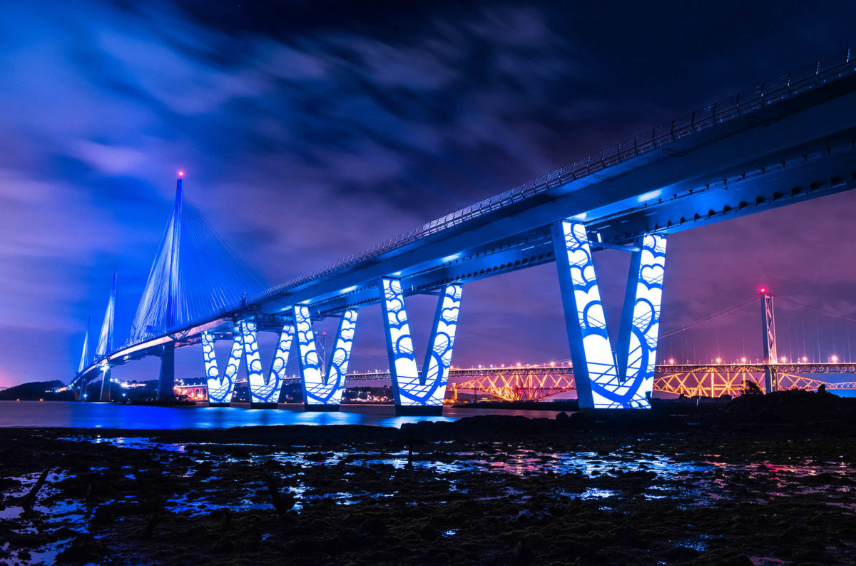Projection Light Show - Queensferry Crossing Lanch